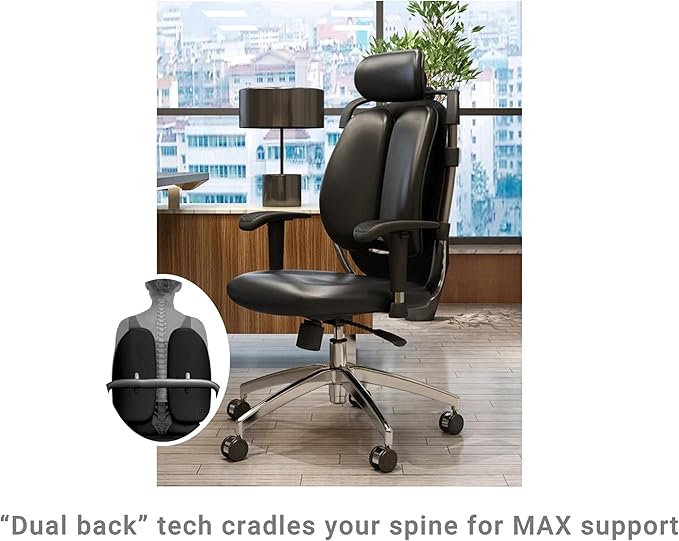 Kidney Leather Chair With Headrest - Furniture Land