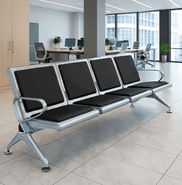Padded 4-Seater Reception Bench - Furniture Land